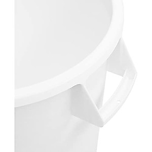 Carlisle FoodService Products Bronco White 10 Gallon Round Waste Bin Trash Container - 84101002 - Pack of 6