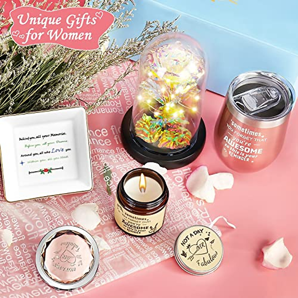 Gifts for Women,Birthday Gift Ideas,for Women,unique LED Galaxy Rose Gift Set for Women mom Best Friend Sister,Women Gifts for Christmas Valentines Mothers Day