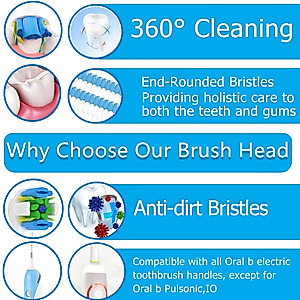 Schallcare Replacement Brush Heads Compatible with Oral B Braun Electric Toothbrush - Floss Toothbrush Head Fit for Oral B Pro 1000 Genius Smart Series (12 Pack)