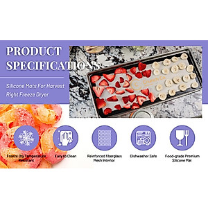 Crunch Co. Silicone Mats For Harvest Right Freeze Dryer (S - Small) 4 pack