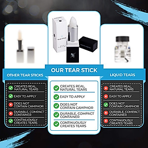 Narrative Cosmetics Tear Stick, Menthol-Infused Wax for Natural Tears on Cue, Professional SFX Makeup for Film, Theatre, TV, Acting