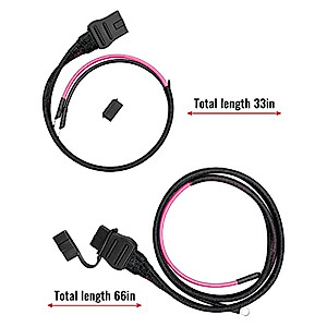 NTSUMI 2 PIN Battery Cable Plow and Truck Side Fit for Western Fisher Snow Plow Replace 21294 61169 8274, Battery Cable Harness with Plug Cover