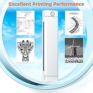 ItriAce M08F Portable Printer, Upgrade Bluetooth Portable Printers Wireless for Travel, No Ink Mobile Compact Printer for Home, Office, School, Support 8.5'' x 11'' Thermal Paper with 1 Case