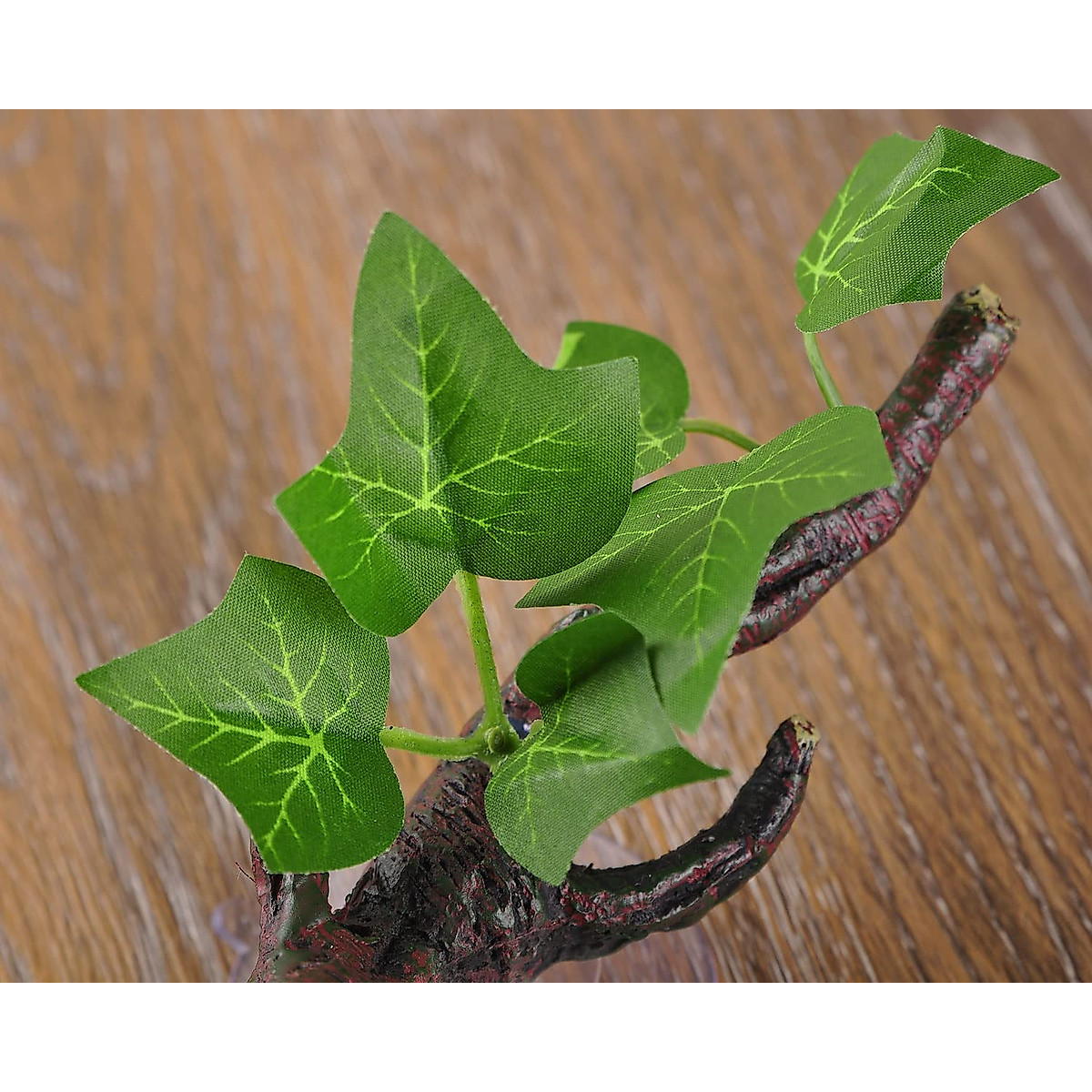 IBWell Resin Reptile Corner Branch Terrarium Plant Decoration with Suction Cup for Amphibian Lizard Snake Climbing Ornament