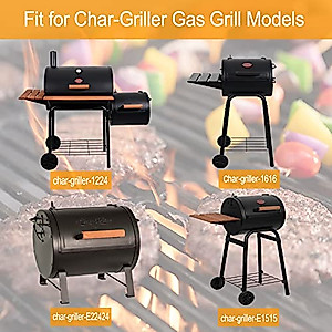 Hisencn Grill Cooking Grates for Char Griller Charcoal Grill 1624 E1515 22424 1515 1224 1616 Smoker Box, Side Fire Box, Cast Iron Grill Grid Replacement Parts 2-Pack