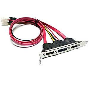 Cables Dual SATA to 2 Ports eSATA + 4 Pin IDE Power PCI Bracket Slot Cable - (Cable Length: 45cm)