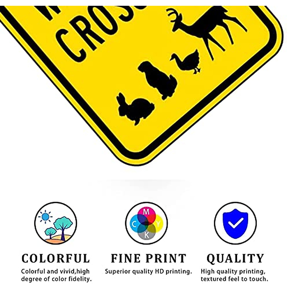 QKIODS Aluminum Metal Sign Slow Wildlife Crossing For Bars Club Restaurants Cafes Pubs