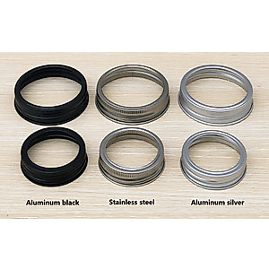 THINKCHANCES Food Safe and BPA Free Rust Resistant Silver Aluminum Metal Screw Rings/Bands for Mason, Ball, Canning Jars (12 Pack, Wide Mouth)