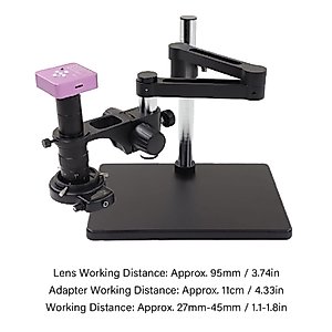 Industrial Microscope Kit, High Refractive Index Microscope Camera Kit USB Output 100‑240V Rotatable 180X for Teaching Demonstration (US Plug)