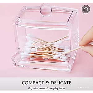 Cotton Swabs Storage Holder, Cotton Swabs Box, Cotton Pads Holder (Plastic)
