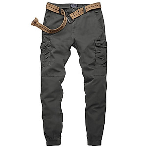 Match Men's Regular Fit Chino Jogger Cargo Pant (36W x 33L, 6539 Army Gray)