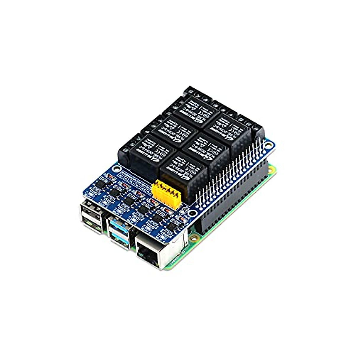 PiRelay 6 Power Relay Module for Raspberry Pi, 6 Channel Relay Shield for Raspberry Pi, Relay HAT Expansion Relay Board for Raspberry Pi 4B/3B+/3B/2B/B+/A+