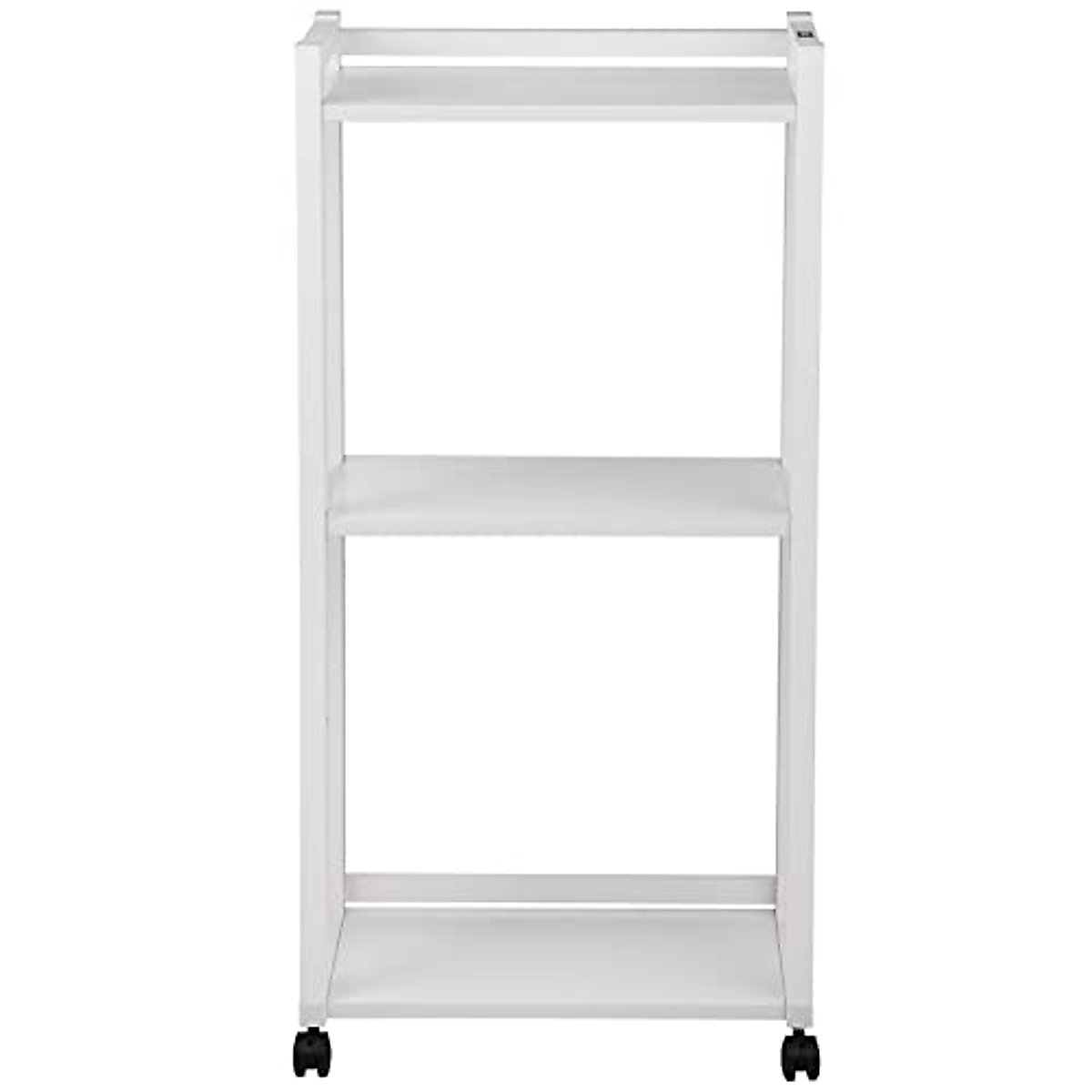 VEVOR Printer Stand, 3-Tier Rolling Printer Cart, Adjustable Storage Shelf Rack on Lockable Wheels, 19.69x 13.78x 42 inch Printer Table for Home Office Small Spaces Organization, White