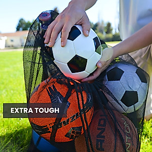 Keeble Outlets Vizari Soccer Ball Bag for Coaches and Players | Sports Equipment Bag or Beach Bag with Shoulder Strap | 30 * 40 inches Large Mesh Bag for Equipment Storage, Soccer Balls