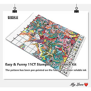 Cross Stitch Embroidery Kits for Adults Kids, WOWDECOR Jesus Christian Religion Prayer 11CT Stamped DIY DMC Needlework Easy Beginners (Prayer)