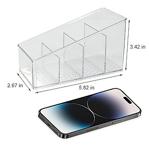 Senbus TV Remote Control Holder Organizer Box with 4different heights Compartments,Desktop Caddy Storage Stand Organizer for Remote Controllers, Office Supplies, Makeup Brush, Media Accessories