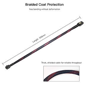 WORDIMA Mini SAS HD Cable, Internal Mini SAS HD Cable, 1.6 FT SFF-8643 to Mini SAS 36Pin SFF-8087,Mini SAS 36Pin to SFF-8643 Cable Fast Data Transmission Cable