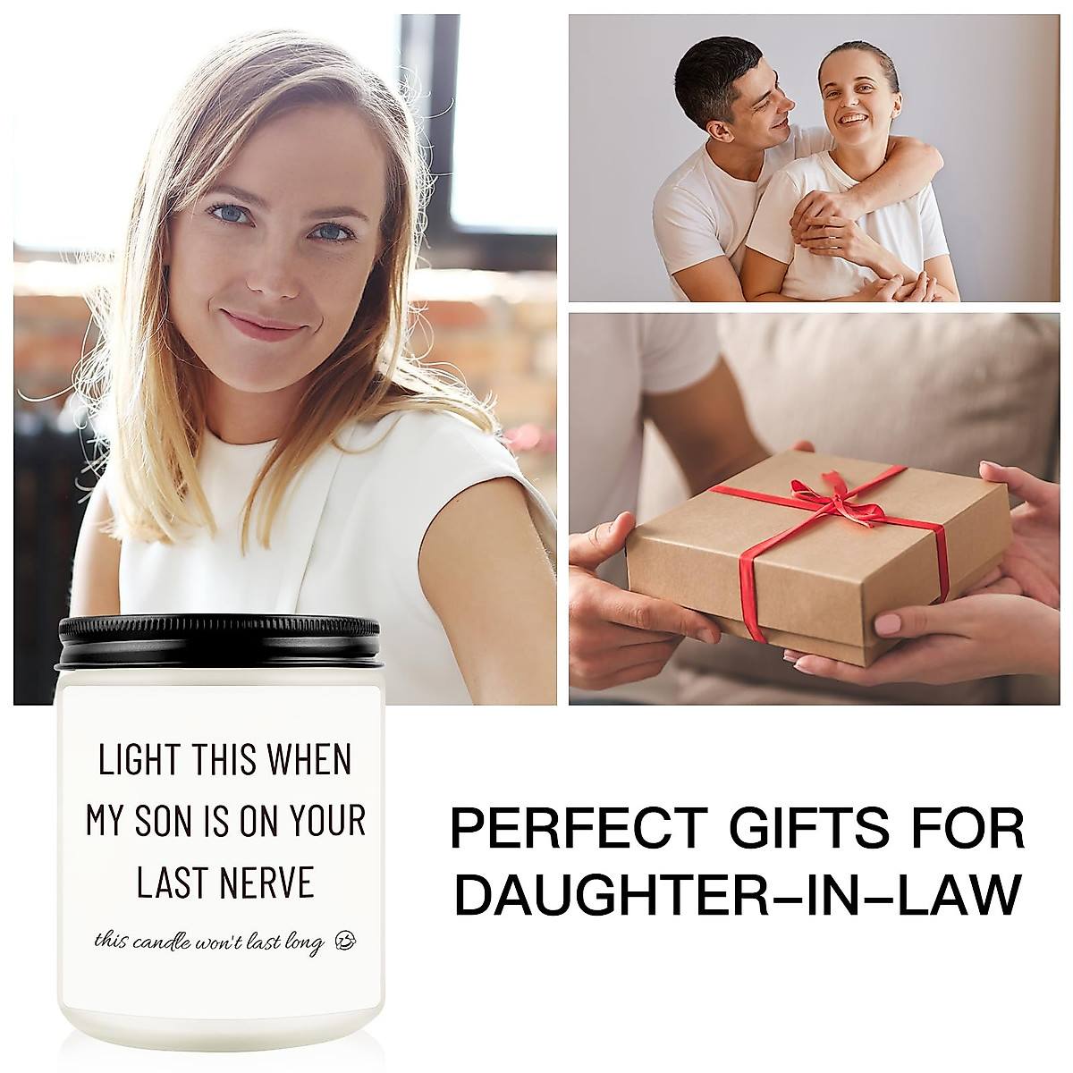 Daughter in Law Gifts, Funny Daughter in Law Birthday Gifts, Mothers Day Gifts for Future Daughter in Law from Mother in Law/Father in Law, Unique Candle Gifts for Daughter in Law, Son’s Girlfriend
