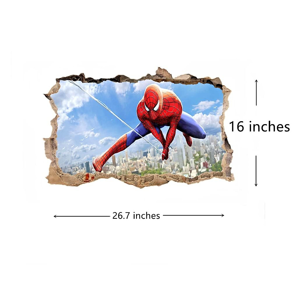 LSXYJ Spiderman Wall Stickers for Bedroom, Spiderman Poster Boys Kids Room Decor, Decorations for Bedroom Wall Decor, Spiderman Stickers Playroom Wall Decor