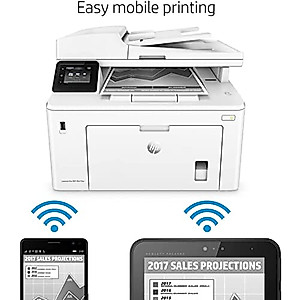 HP Laserjet Pro MFP M227fdw Wireless Monochrome All-in-One Laser Printer, Mobile Print&Copy&Scan&Fax, 1200x1200 dpi, 30ppm, Auto Duplex Print, 2.7" Color TS, Wi-Fi, Ethernet, Lanbertent Printer Cable