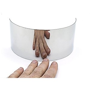 Plane Half Cylinder Convex Stainless Steel Mirror for use with Ray Box - 6.25" x 2.875" - 1mm Thick Approx. - Eisco Labs