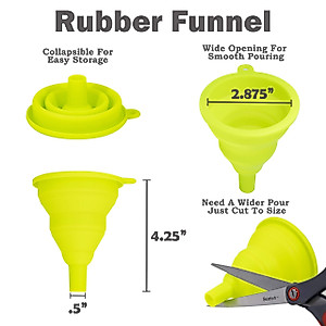 Empty PET Plastic Juice Bottles - Pack of 20 Round Reusable Clear Disposable Milk Bulk Containers with Funnel and Brush and Tamper Evident Caps (White, 4 oz)