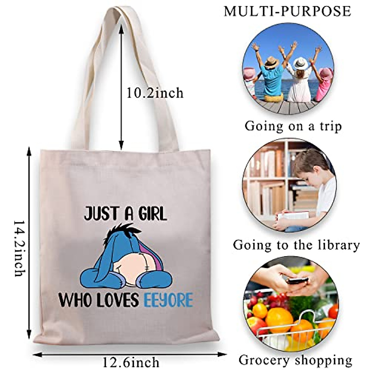 BDPWSS Donkey Tote Bag For Women Donkey Lover Gift Donkey Fans Gift (Girls loves Eey TG)