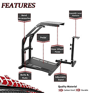 Marada Racing Steering Wheel Stand Adjustable Fit for Logitech Thrustmaster G29 G920 G923 T248 T300 T300RS TX F458 T500 Racing Simulator Cockpit Sim Racing Stand, Shifter Wheel and Pedal Not Included