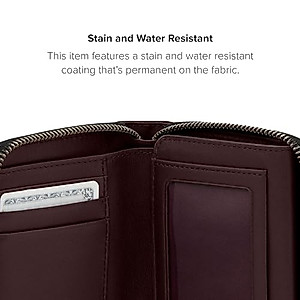 TUMI - Voyageur Tri-Fold Zip-Around - Aesthetic Women's Zipper Wallet with Cash/Card Holders - Travel Wallet - With Gift Box - Deep Plum