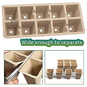200Cells Seedling Start Trays with Drain Holes,20pcs Peat Pots Seedling Pots Biodegradable,Seedling Starter Kit,Organic Germination Plant Starter Trays(200xLabels,2xTransplant Tools,1xSpray Bottle)