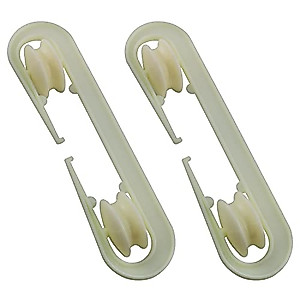 ZZLZX 2PCS Plastic Clothes Line Separator Spreader Pulley, Rope Wire Separation Pulley, S-Shaped Clothes line Splitter, Clothes line Pulley Kit for Long Clothes Line and Heavy Duty, White