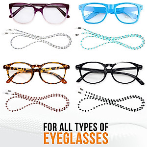 SIGONNA Eye Glasses String Holder - Premium Beaded Eyeglass Holders Around Neck - Eyeglass Chain Cord for Women