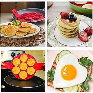 Flip N Cook Silicone Pancake Mold, Mini Pancake Maker, Perfect Omelet Mold or Pancake Ring, Reusable Silicone Omelet Mold (2 pcs+2 brush)