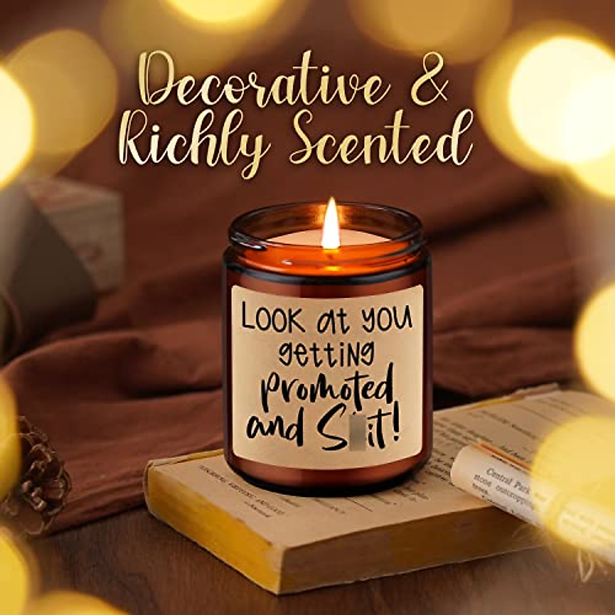 LEADO Scented Candles - Promotion Gift - Promotion Gifts for Women, Men, Coworker, Friends, Employees - Funny Promotion Gifts, Congratulations Gifts for Women, New Job, Office, Job Promotion Gifts