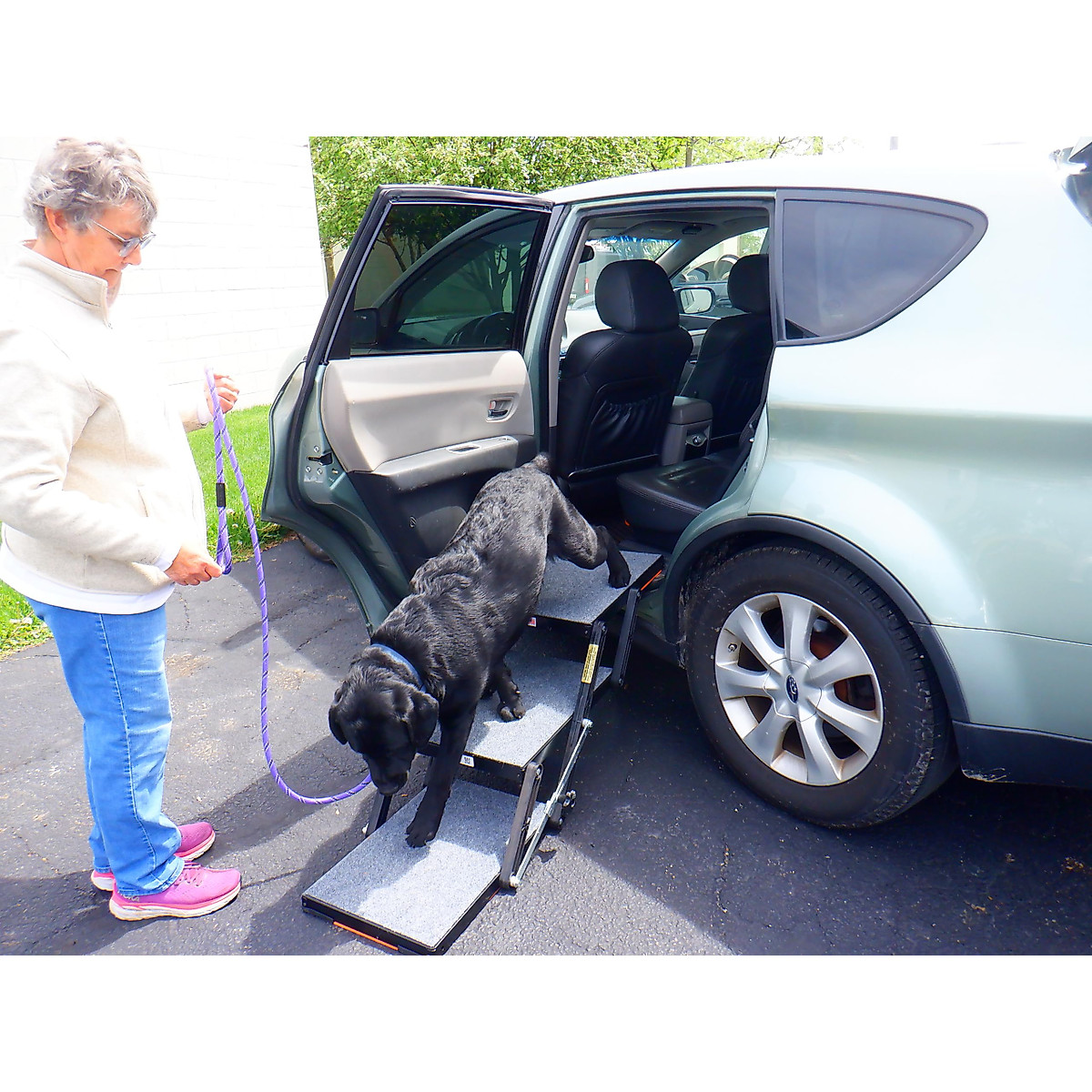 Pet Loader® Light 16" Platform, 4-Step Safe Affordable Way to Travel with Your Dogs. USA Made Stable Large Dogs and Small Dogs Easy to use Foldable Lasts a Lifetime