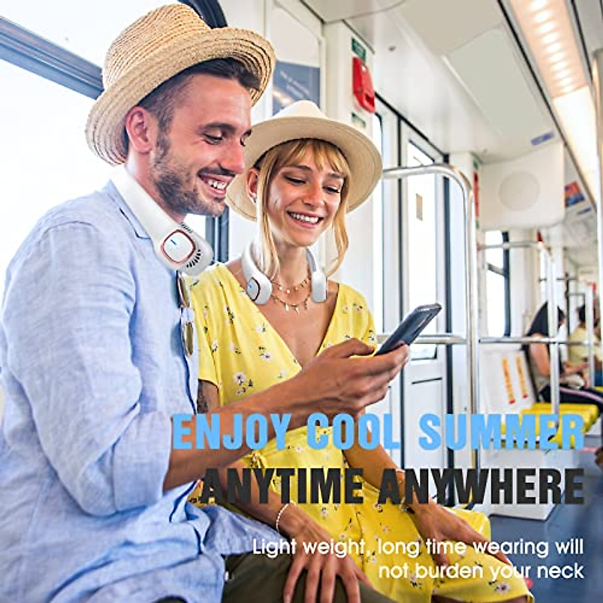 Veeool Portable Neck Fan, 4000mAh Battery Operated Fan, Neck Fans Portable Rechargeable Cooling Fan, Personal fan Air Conditioner for Neck, Hands Free USB Fan for Indoor Outdoor Camping, Gardening