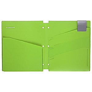 Five Star 4-Pocket Folders, Folders with Pockets, Fits 3 Ring Binder, Plastic, Teal, White, Purple, Lime, 4 Pack (73274)