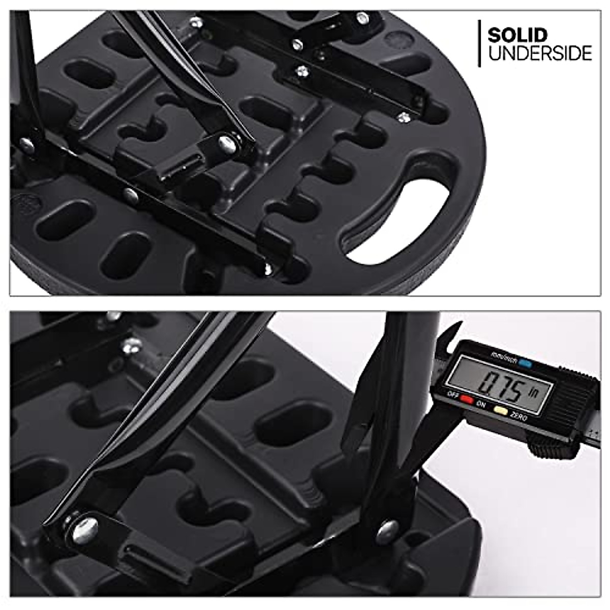 MoNiBloom Set of 6 Portable Folding Stools 18 Inch Lightweight Round Chairs with Handle for Home Garden Dorm or RV, 230 lbs Capacity, Black