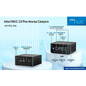 Intel NUC13ANHi7 NUC13 Pro 32GBRAM 1TB SSD Mini PC Mini Computer,Win 11 Pro Mini Computers,i7-1360P 12 Core,16 Thread, Up to 5 GHz Turbo,NVMe SSD DDR4,WiFi 6E,BT 5.3,8K Support,USB 3.2,HTPC,Gaming