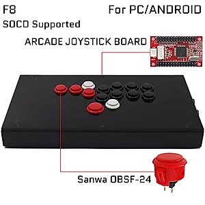 FightBox F8-PC All Buttons Arcade Joystick Game Controller For PC Sanwa OBSF-24 30 Leverless-Style