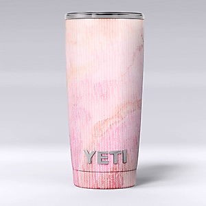 Design Skinz The Pink Orange Watercolors Under a Microscope - Skin Decal Vinyl Wrap Kit Compatible with The Yeti Rambler Cooler Tumbler Cups