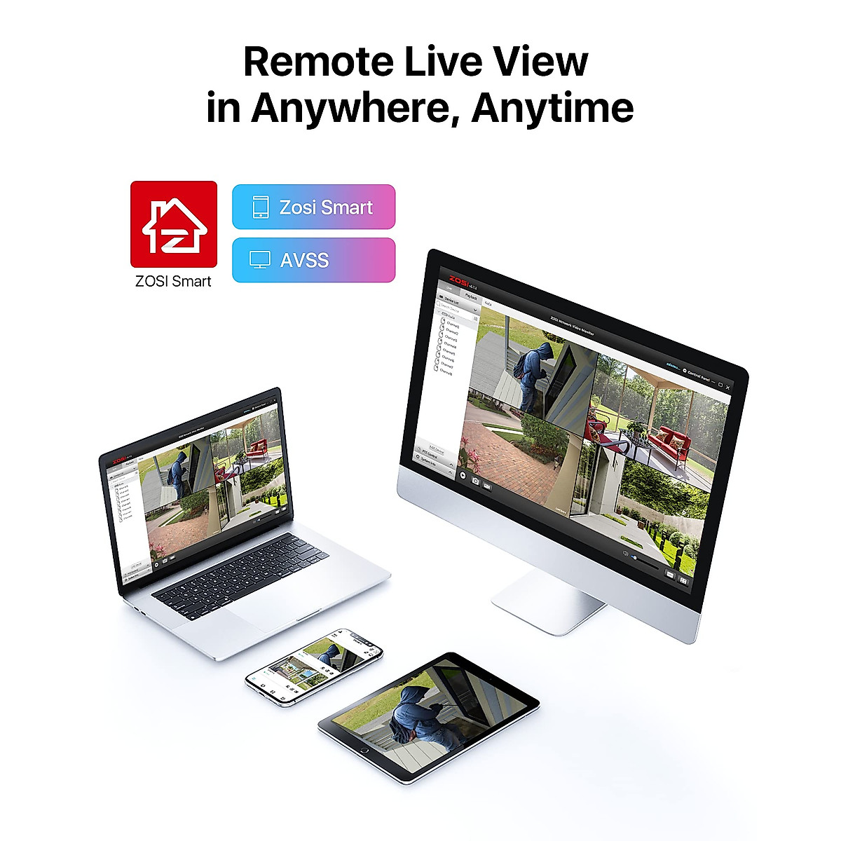 ZOSI 16CH Security Camera System Outdoor Indoor,16pcs 1080p Surveillance CCTV Cameras,Night Vision,Motion Alerts,Remote Access,H.265+ 16Channel DVR with 4TB HDD for 24/7 Recording