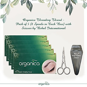 Organica Threading Thread Pack of 5 (5 x 8 spools) with Behal International Scissor