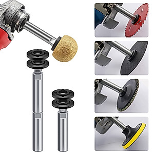 5 Pack Angle Grinder Attachments, 5/8-11 Locknut Grinder Spanner Wrench Flange Nut and 2Pcs 100mm Extension Shaft, Grinder Power Tools Parts Compatible with Makita Black Decker Ryobi Bosch Dewalt
