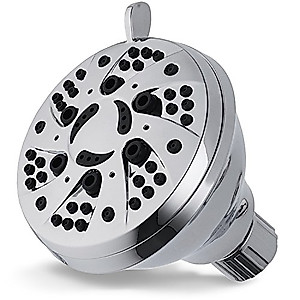 AquaDance Chrome Finish 6-Setting Shower Head for Maximum Power. Enjoy 2.5 gpm Spiral High Performance Luxury Even Under Low Water Pressure