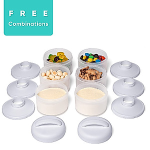 Termichy Stackable Formula Dispenser Portable Milk Powder Container, 2 Pack, Grey