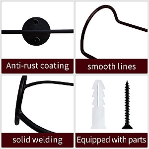 Saint Kang 12 Pack Wall Mounted Wine Racks, Metal Wine Bottle Display Holder Industrial Style with Screws, Hanging Wine Bottle Organizer Iron for Decor (Black)