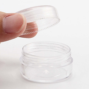 MUKLEI 10 Sets 6 Layer Cylinder Stackable Plastic Bead Containers, 10G/10ML Stackable Round Plastic Containers Makeup Sample Containers for Buttons, Beads, Small Items