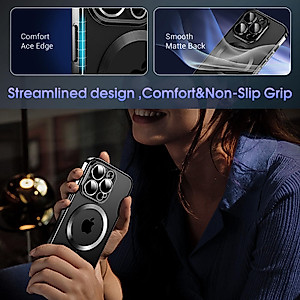 DOSNTO Magnetic for iPhone 13 Pro Max Case with MagSafe [ Integrated Camera Protecion] Translucent Matte Soft Slim Cover, 10FT Military Grade Drop Tested [Anti-Scratch] Wireless Charging