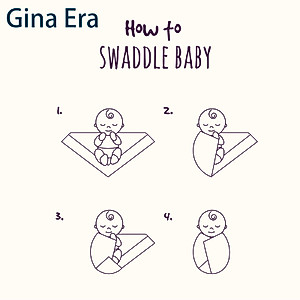 Gina Era Flannel Receiving Blankets, Baby Swaddle Blankets 100% Cotton 4 Pcs One Size 30 X 30 Inch for Baby Boy or Baby Girl (Style1)